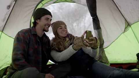 Couple Take Fun Selfies Together, Makes ... | Stock Video | Pond5