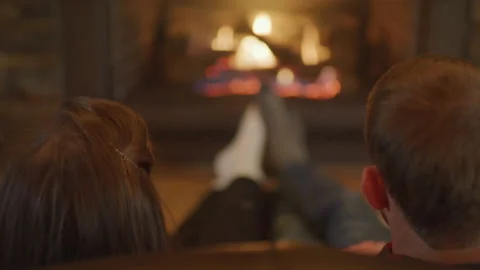 Couple Feet By Fire Stock Video Footage | Royalty Free Couple Feet By ...