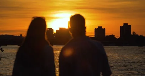 Couple Watching Boston Sunset Together i... | Stock Video | Pond5