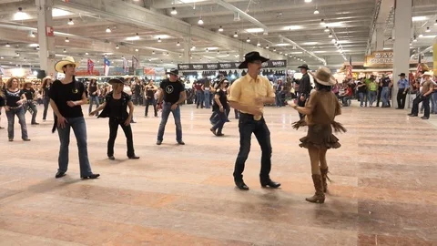 Couples dancing bluegrass music, line da... | Stock Video | Pond5