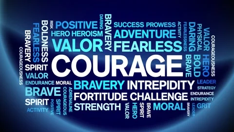 Courage animated word cloud,animation ta... | Stock Video | Pond5