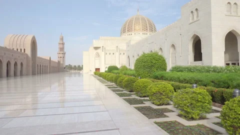 Courtyard of the Sultan Qaboos Grand Mos... | Stock Video | Pond5
