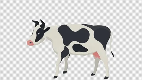 Cow. Animation of a lowing cow. Cartoon | Stock Video | Pond5