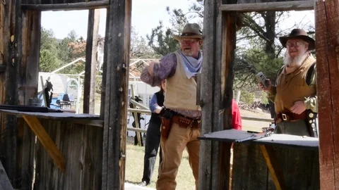 Cowboy Action Shooting--Shooting the Rev... | Stock Video | Pond5