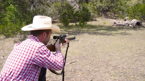 Cowboy target shooting | Stock Video | Pond5