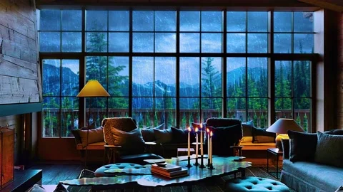 A Cozy Home with a View of a Thunderstor... | Stock Video | Pond5