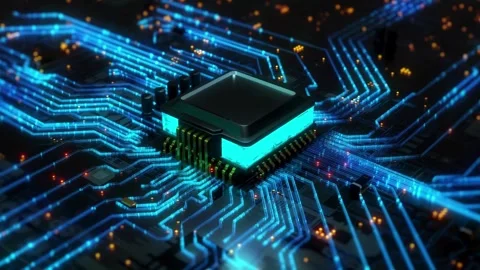 CPU 5G Circuit Board Background | Stock Video | Pond5