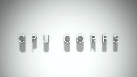 cpu cores 3D title animation with shadow... | Stock Video | Pond5