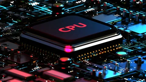 CPU. Modern processor. Motherboard. Comp... | Stock Video | Pond5