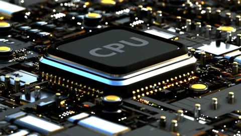 CPU. Modern processor. Motherboard. Comp... | Stock Video | Pond5