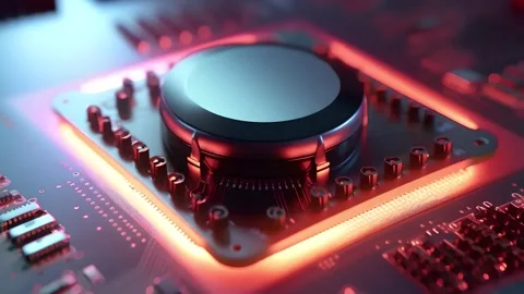 CPU. Modern processor. Motherboard. Comp... | Stock Video | Pond5