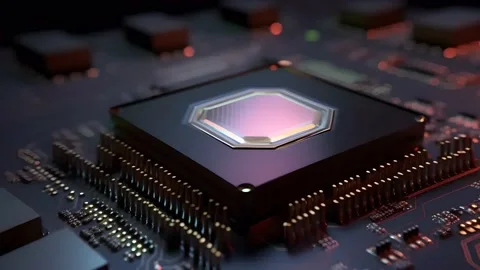 CPU. Modern processor. Motherboard. Comp... | Stock Video | Pond5
