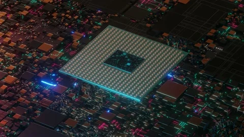 CPU. Modern processor. Motherboard. | Stock Video | Pond5