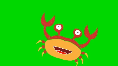 crab hand drawn green screen. floating l... | Stock Video | Pond5