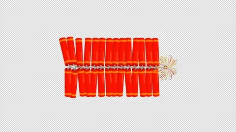Cracker Fire Work Light Animation Transp... | Stock Video | Pond5