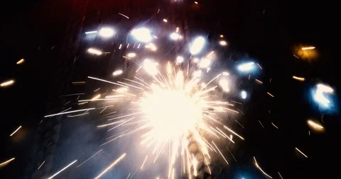 Cracker sparkles spinning isolated on a ... | Stock Video | Pond5