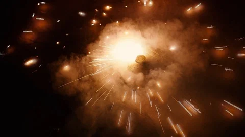 Cracker sparkles spinning isolated with ... | Stock Video | Pond5