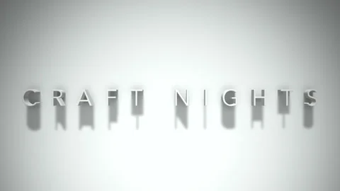 craft nights 3D title animation white te... | Stock Video | Pond5