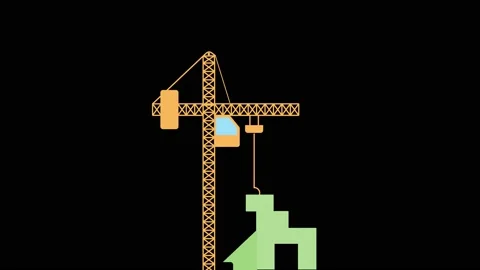 crane animation on black background,best... | Stock Video | Pond5