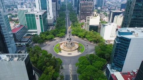 crane drone movement at Angel de la Inde... | Stock Video | Pond5