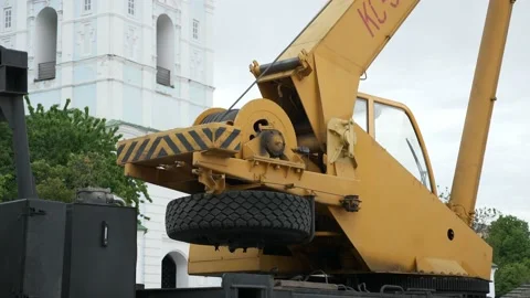 Crane Unloading Destroyed Damaged Russia... | Stock Video | Pond5