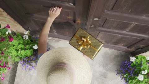 Crane zoom in shot. Woman with gold colo... | Stock Video | Pond5