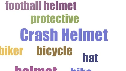 Crash Helmet Word Cloud Animated On Whit... | Stock Video | Pond5