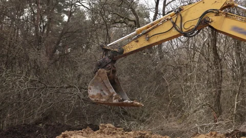 Crawler excavator. Dredge with bucket li... | Stock Video | Pond5