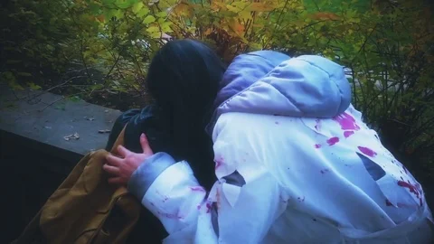 Crazy Asian woman drinking blood from un... | Stock Video | Pond5