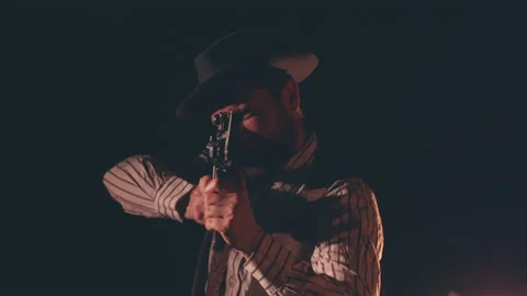 Crazy mobster man waving a machine gun i... | Stock Video | Pond5