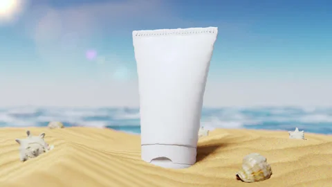 A cream packaging simulation standing on... | Stock Video | Pond5