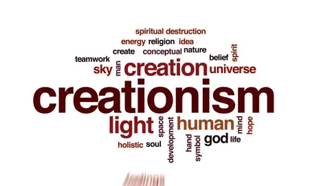 Creationism animated word cloud, text de... | Stock Video | Pond5