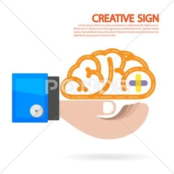 Creative brain symbol,creativity sign,business symbol,knowledge and ...