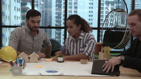 Creative business people group having co... | Stock Video | Pond5