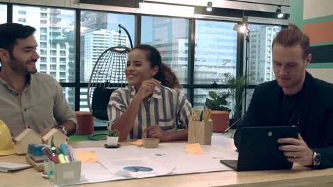 Creative business people group having co... | Stock Video | Pond5