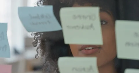 creative business women using sticky not... | Stock Video | Pond5