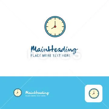 Creative Clock Logo Design. Flat color Logo place for Tagline. Vector ...