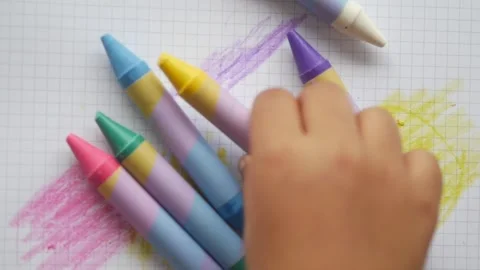 Creative coloring session with crayons o... | Stock Video | Pond5