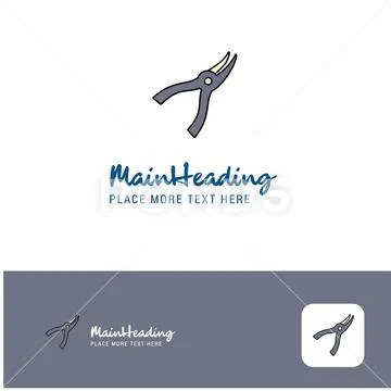 Creative Cutter Logo Design. Flat color Logo place for Tagline. Vector ...