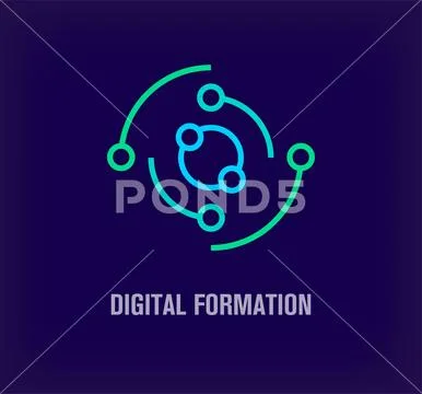 Creative digital line formation logo.: Royalty Free #272508010