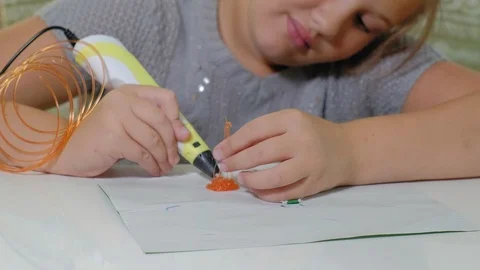 Creative girl using 3d pen printing 3D s... | Stock Video | Pond5