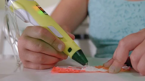 Creative girl using 3d pen printing 3D s... | Stock Video | Pond5