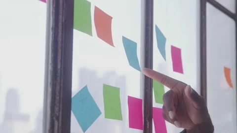 Creative Inspiring Sticky Notes on a Win... | Stock Video | Pond5