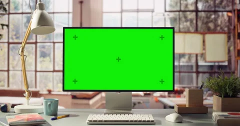 Creative Office With Green Screen Chroma... | Stock Video | Pond5
