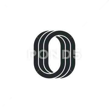 Creative, original number zero or letter O. Vector symbol. Illustration ...