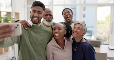 Creative people, funny faces and selfie ... | Stock Video | Pond5