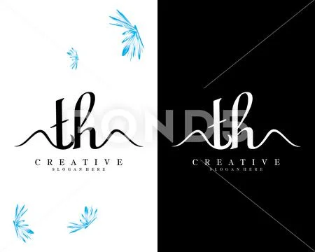 Creative script font letter th, ht logo design template vector: Royalty ...