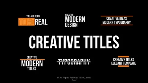 Creative Titles ~ After Effects Template #249313716 | Pond5