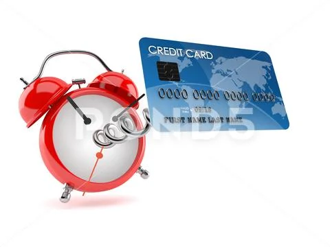 Credit card with alarm clock Stock Illustration ~ #130176248
