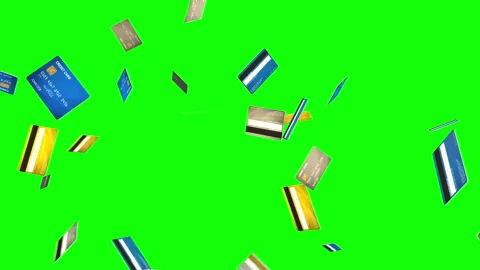 credit card particle green screen loop a... | Stock Video | Pond5